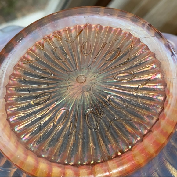 Dugan glass | Other | Vintage Dugan Carnival Glass Marigolds Peach ...